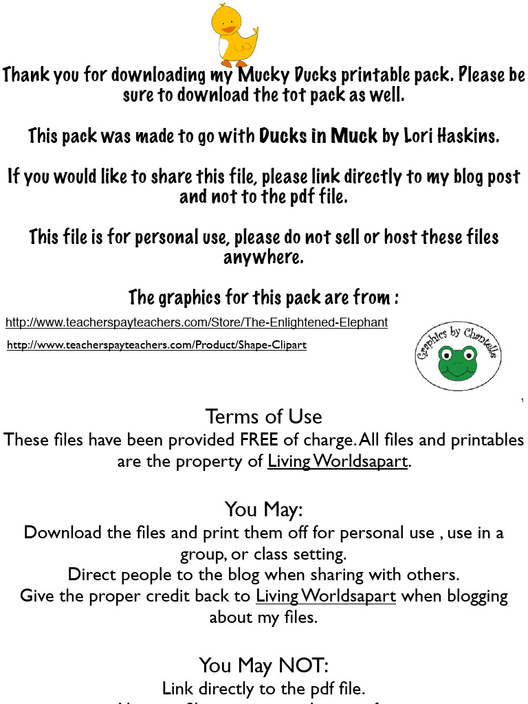 Pack Kindergarten Mucky Ducks | PDF | Language Arts & Discipline | Home ...