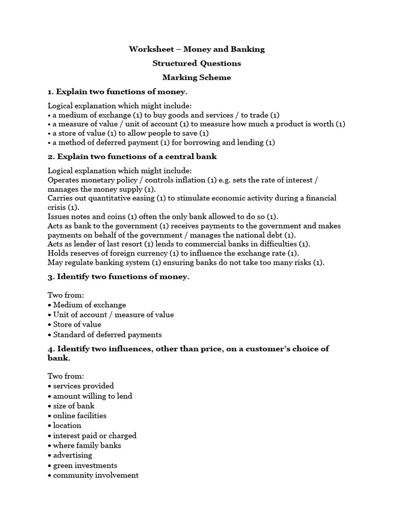 Functions of Money and Banking Explained | PDF | Money | Banks