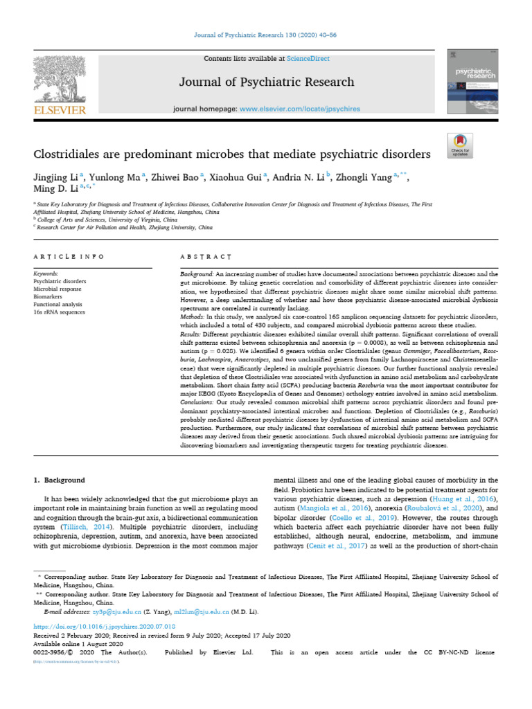 Clostridiales Are Predominant Microbes That Mediat - 2020 - Journal of ...