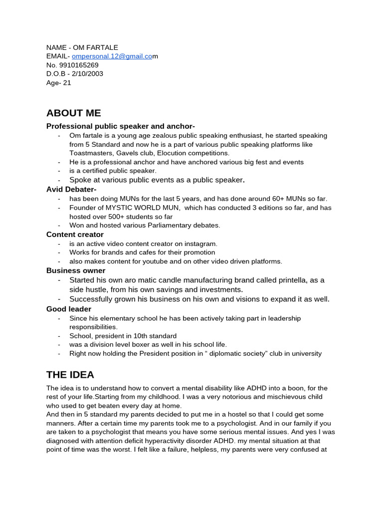 Adhd Tedx | PDF | Attention Deficit Hyperactivity Disorder | Psychological Concepts