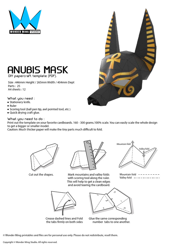 Máscara Anubis | PDF | Printing | Tools