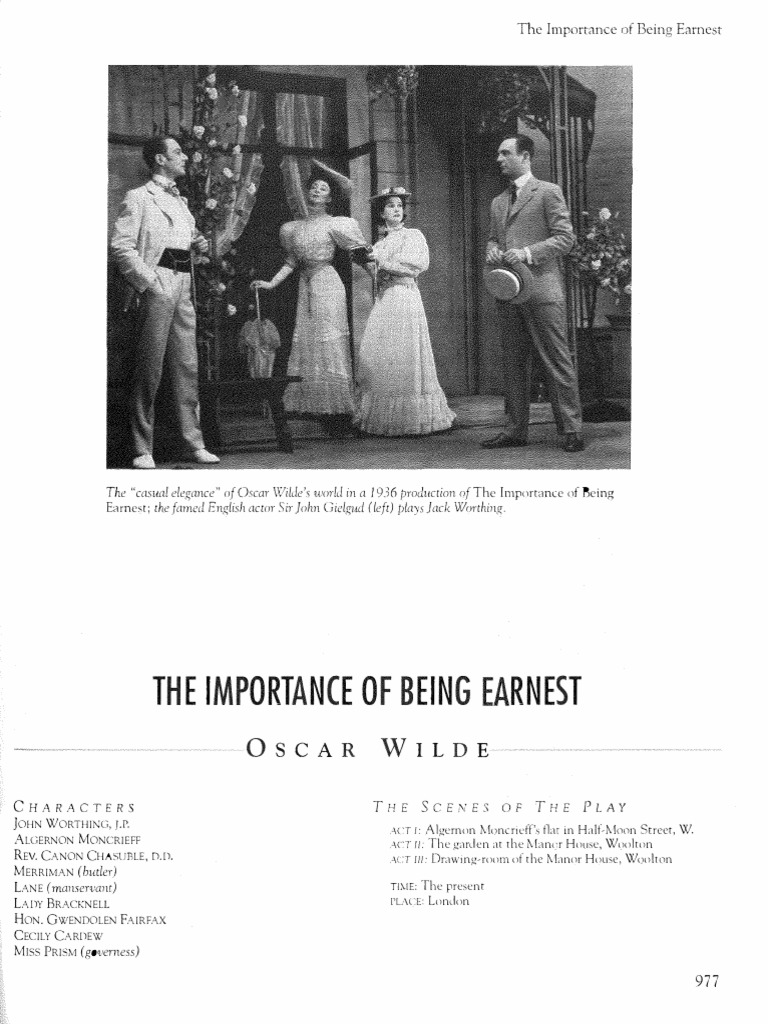 The Importance of Being Earnest Script | PDF | The Importance Of Being ...