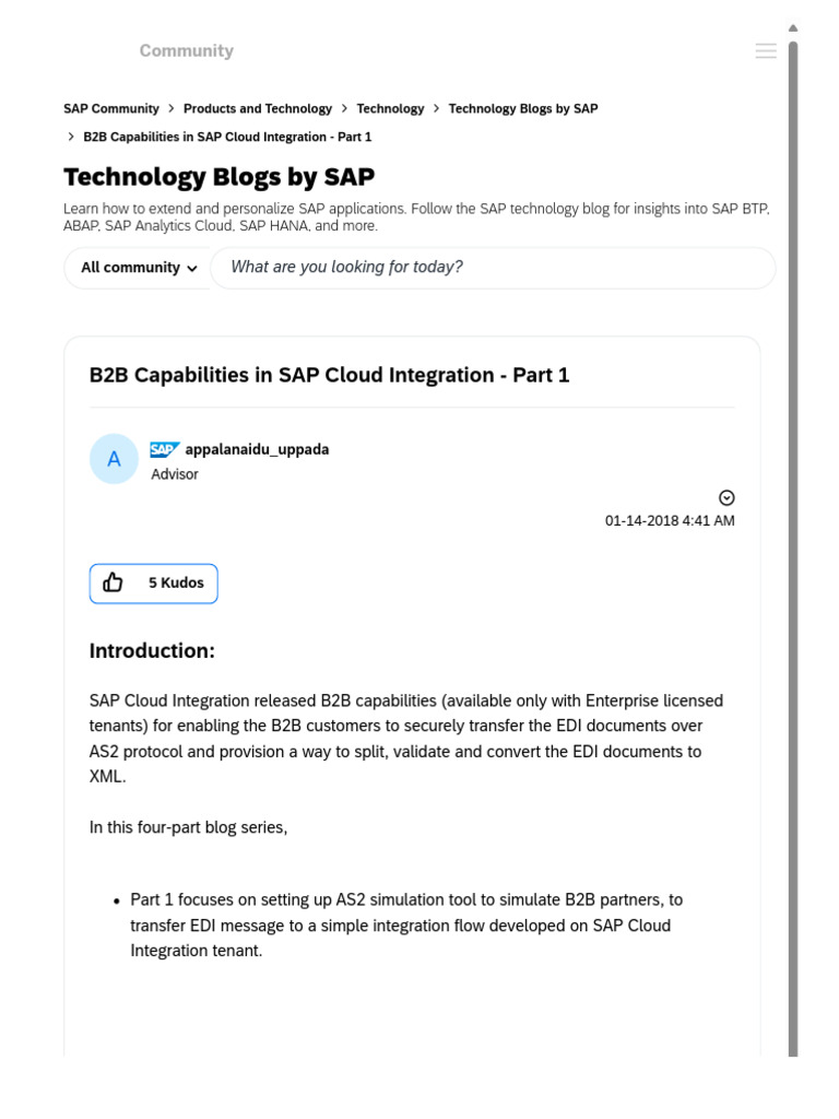 00-B2B Capabilities in SAP Cloud Integration - Part 1 - SAP Community ...