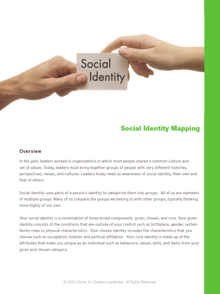Social Identity Mapping | PDF | Identity (Social Science) | Leadership