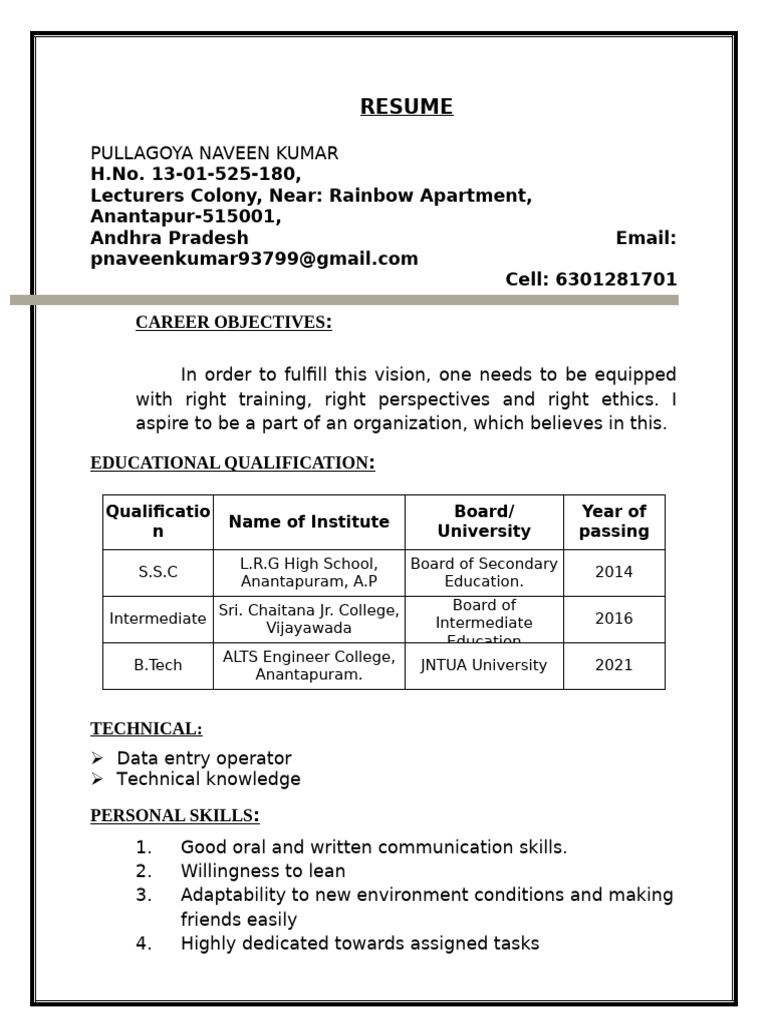 RESUME (Naveen) - 1-1 | PDF