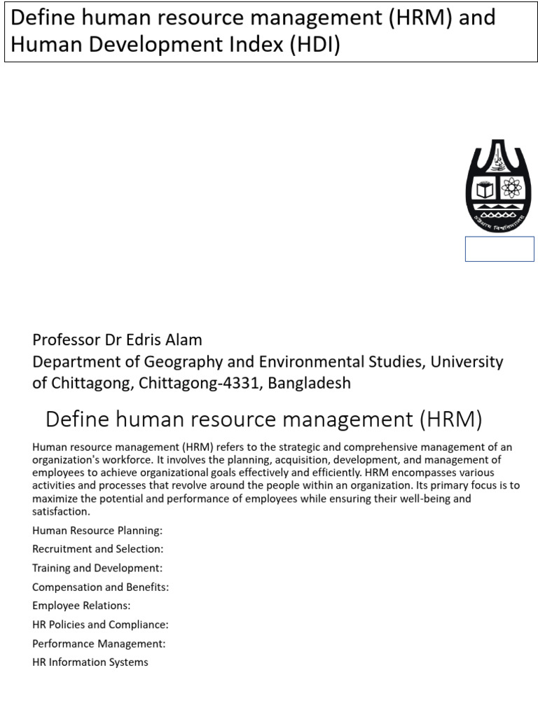 7 Lecture 7 HRM and HDI | PDF | Career & Growth