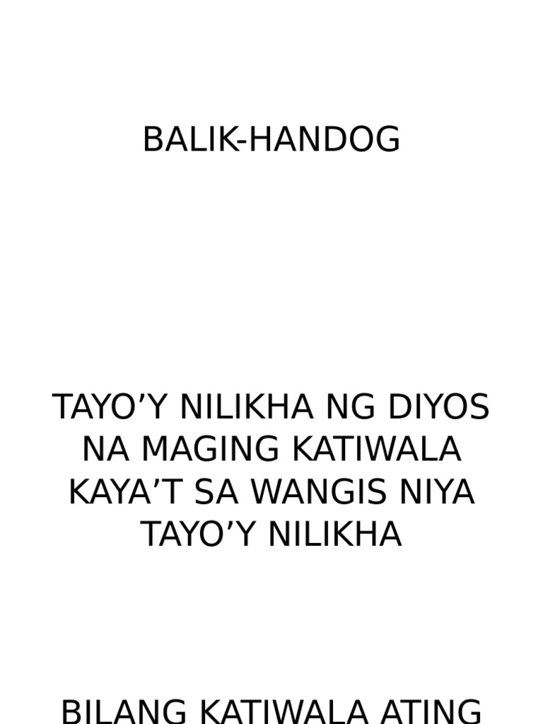 Balik Handog | PDF