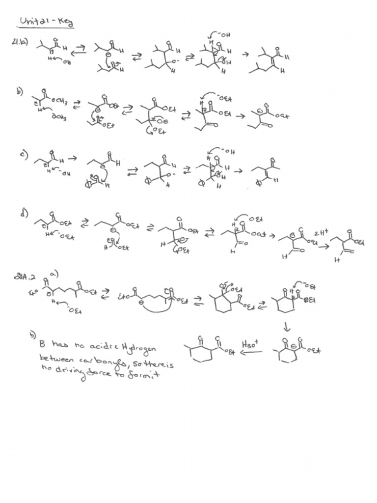 CHM2317 - Carbonyl Practice 3 Key | PDF