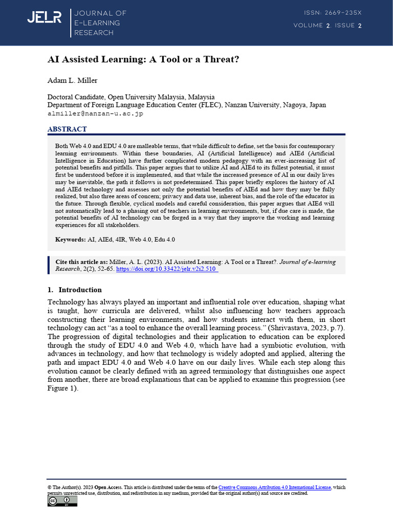 AI Assisted Learning A Tool or A Threat | PDF | Artificial Intelligence | Intelligence (AI ...