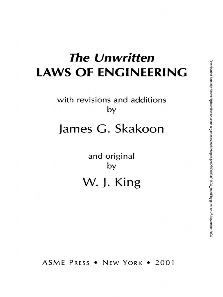 Laws of Engineering: The Unwritten | PDF