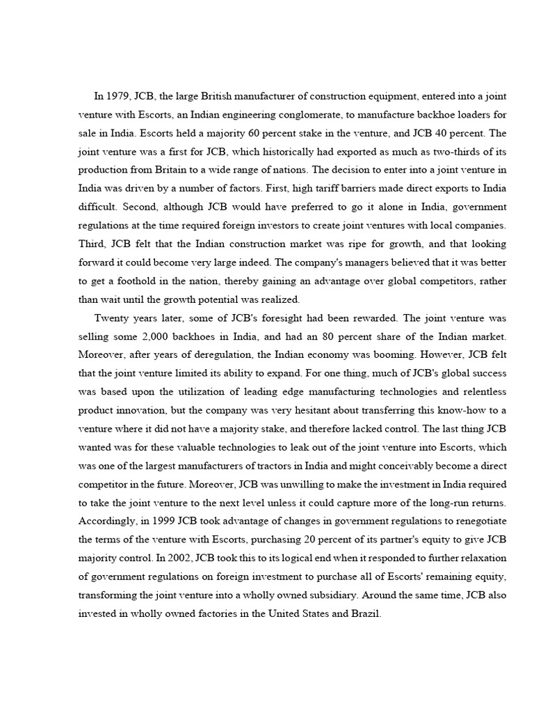 Case Study 9 (IB 2024 CLC) | PDF | Joint Venture | Exports