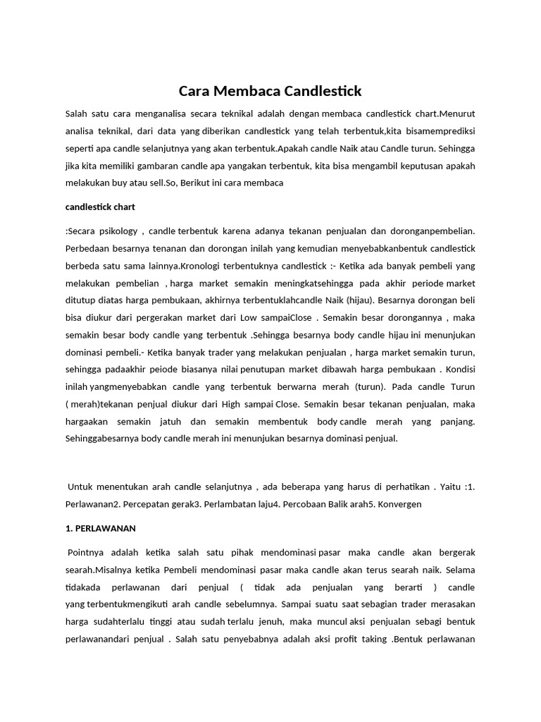 Cara Membaca Candlestick | PDF
