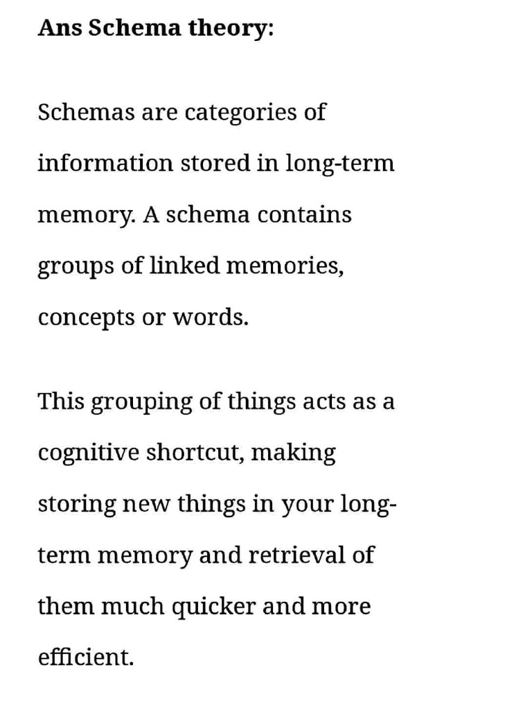 Schema Theory | PDF