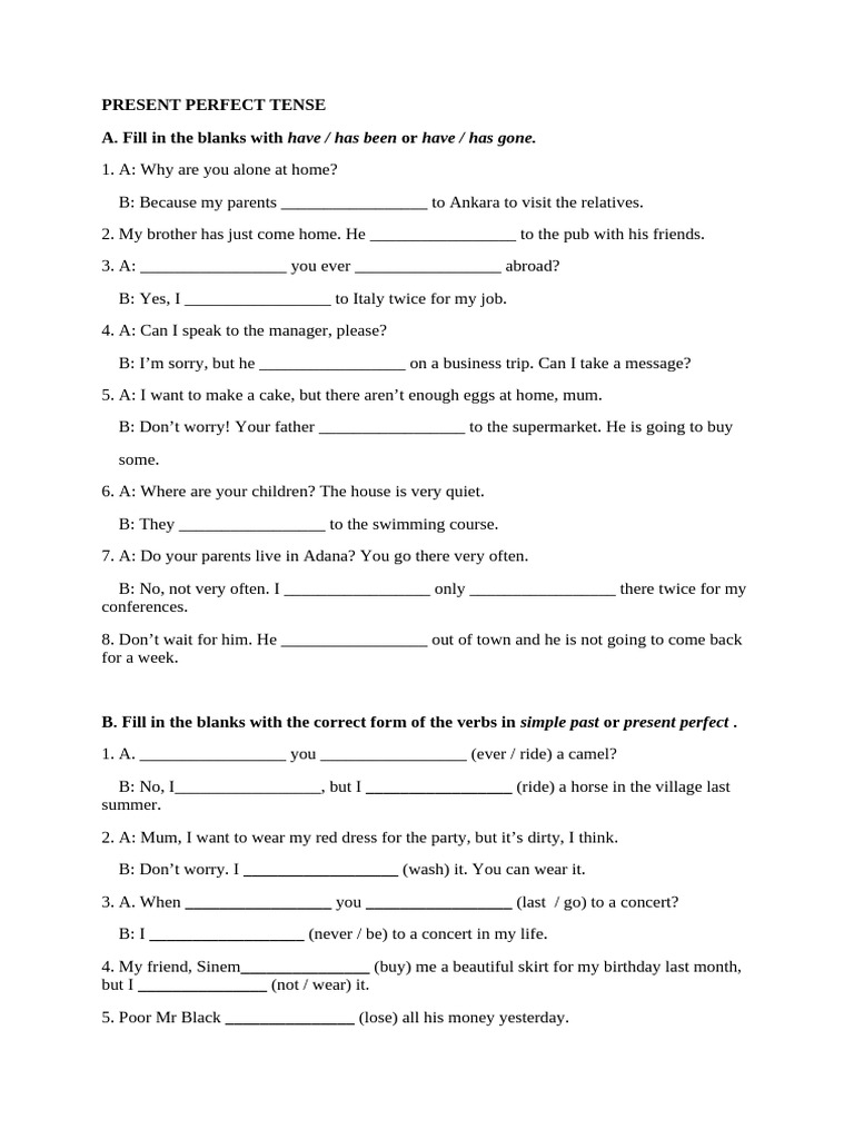 Present Perfect | PDF | Language Mechanics | Grammar