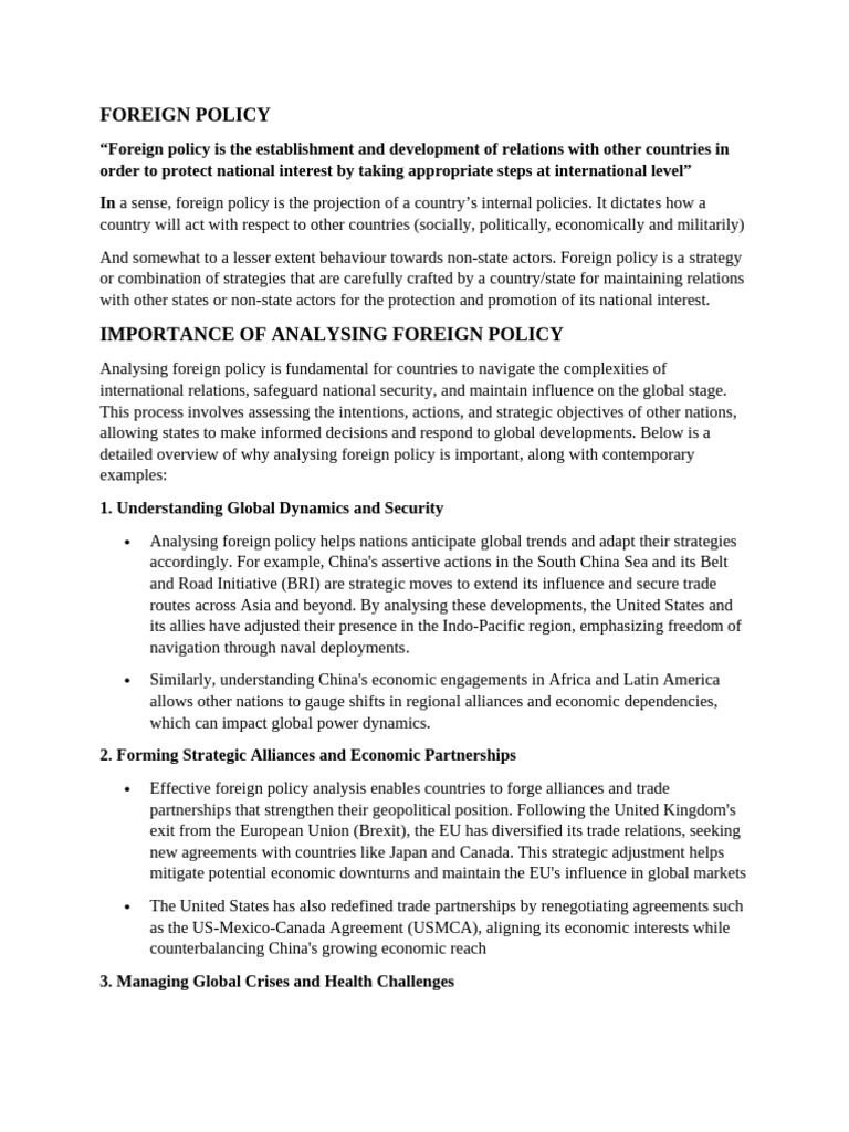 Fp Analysis | PDF | Policy | International Relations