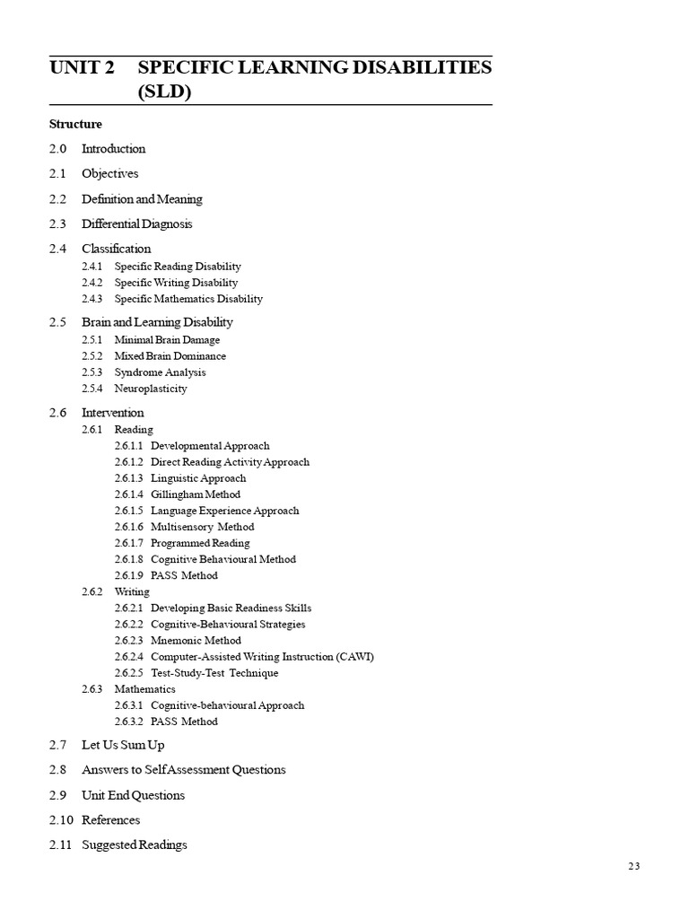 Unit 2 | PDF | Learning Disability | Dyslexia