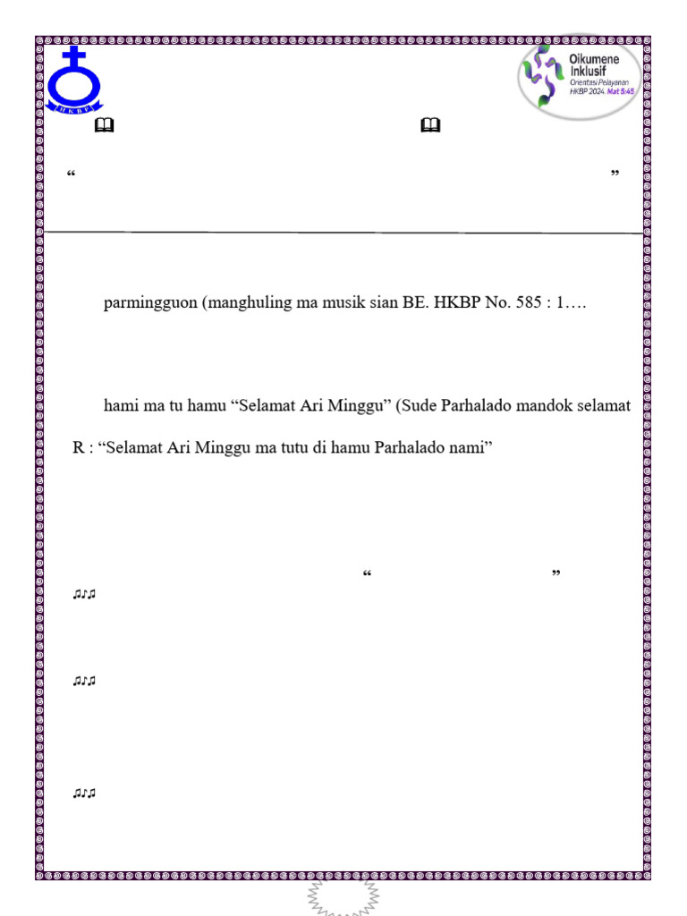 MINGGU XXIII Dung Trinitatis, 03 November 2024 (Bahasa Batak) | PDF | Kajian Bahasa Asing ...