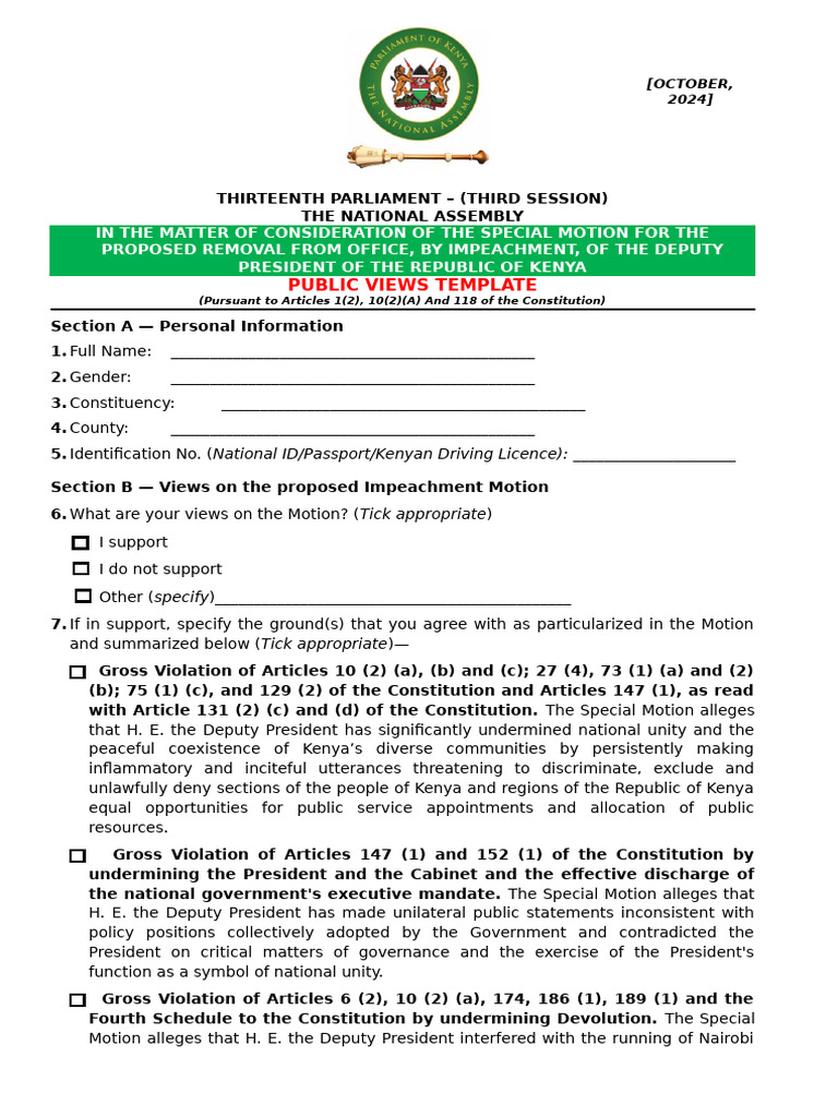 Template Form V8 2.10.2024 | PDF | Oath Of Office | Impeachment
