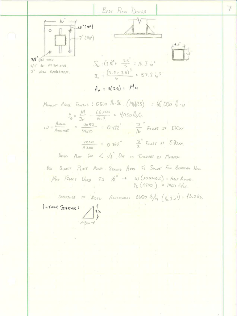 Base Plate Calcs | PDF