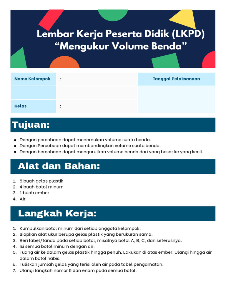 LKPD Volume Benda | PDF