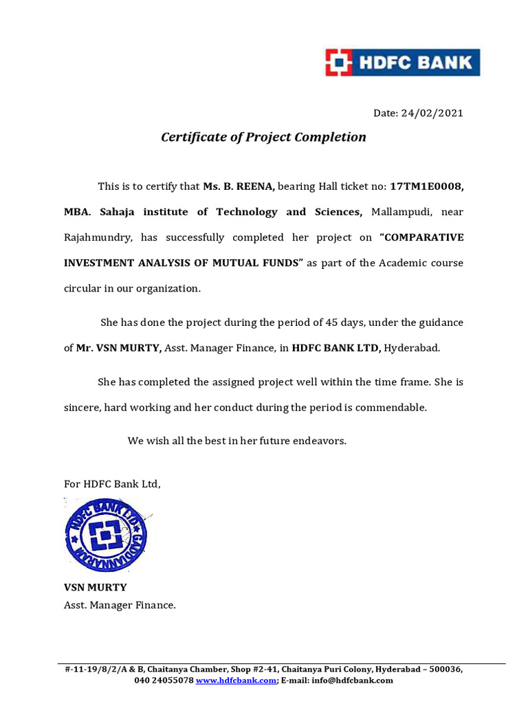 Project Completion Certificate | PDF | Business
