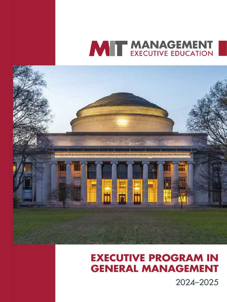 MIT Sloan - Executive Program in General Management - Brochure | PDF ...