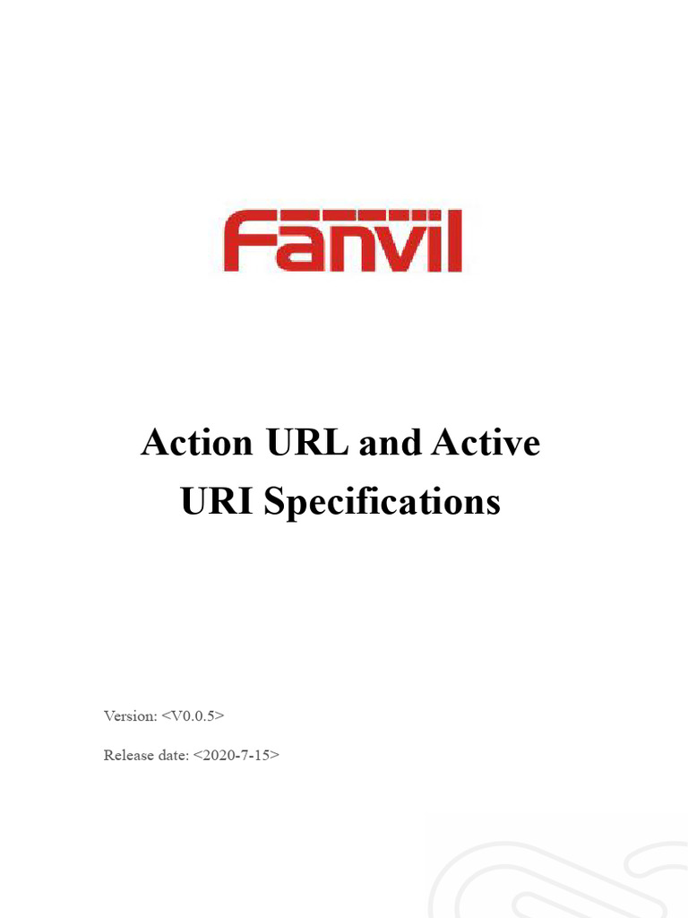 Fanvil URL | PDF | Session Initiation Protocol | Uniform Resource Identifier