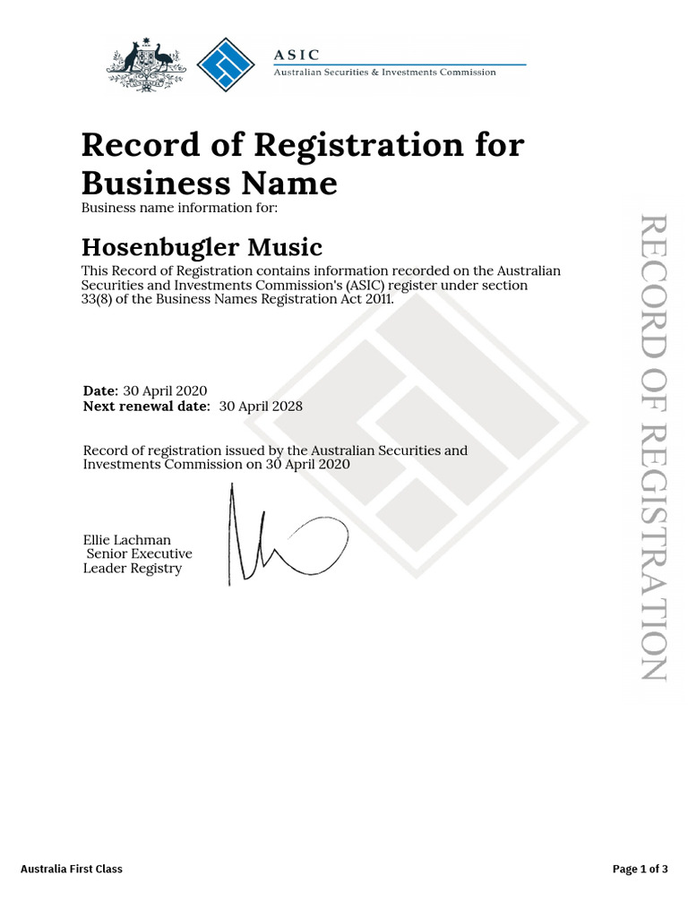 .Au - Australian Securities and Investments Commission's (ASIC) | PDF