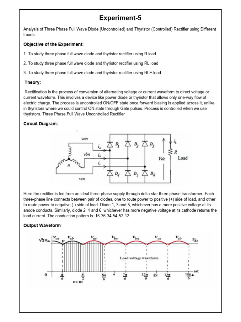 exp5 | PDF | Rectifier | Diode