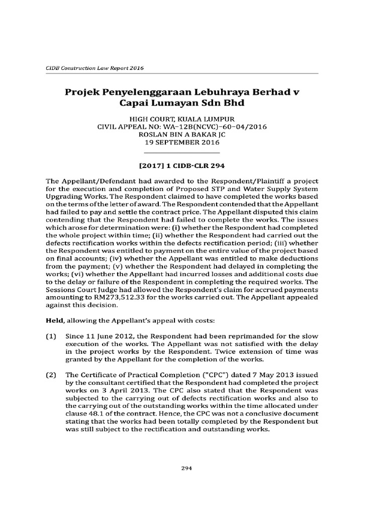 CASE Certificate of Practical Completion | PDF