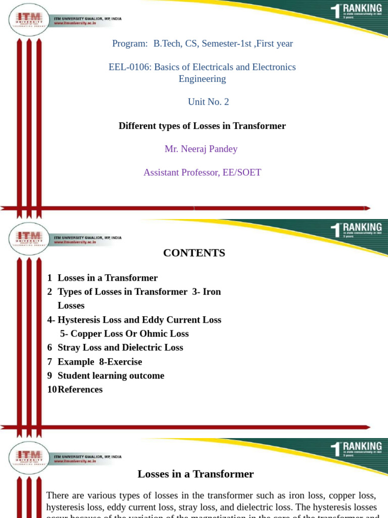 Types of Transformer Losses Explained | PDF | Transformer | Electrical ...