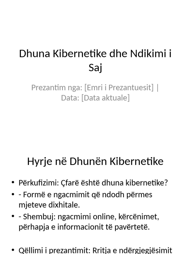Dhuna Kibernetike Prezantim | PDF