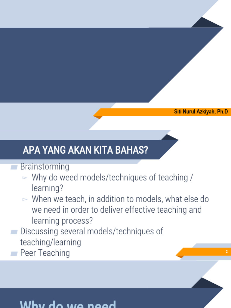 Models of Teaching and Learning in HE - SN Azkiyah | PDF | Project ...
