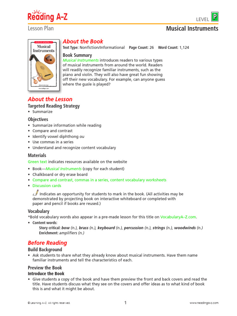 P04-Musical Instruments | PDF | Vowel | Reading Comprehension
