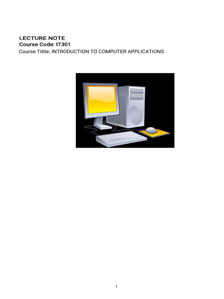 Ict 301 Note - 111632 | PDF | Computer Data Storage | Window (Computing)