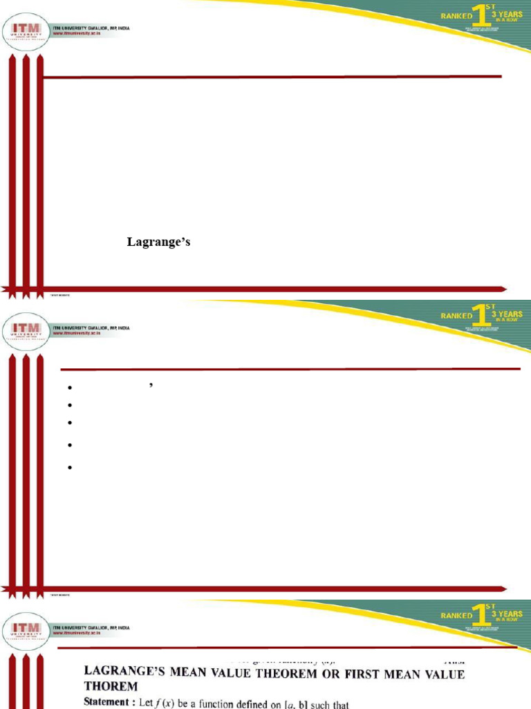 Lagranges Mean Value Theorem Pdf Career And Growth Art 5503