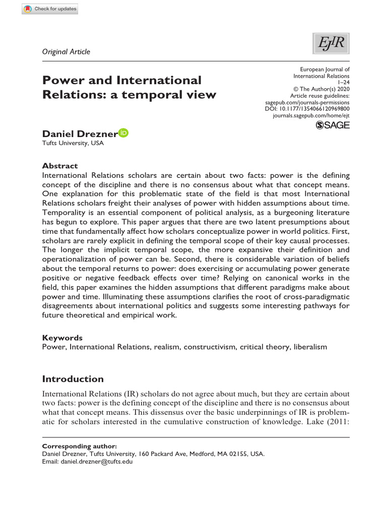 (Time) Power and International Relations: A Temporal View | PDF ...