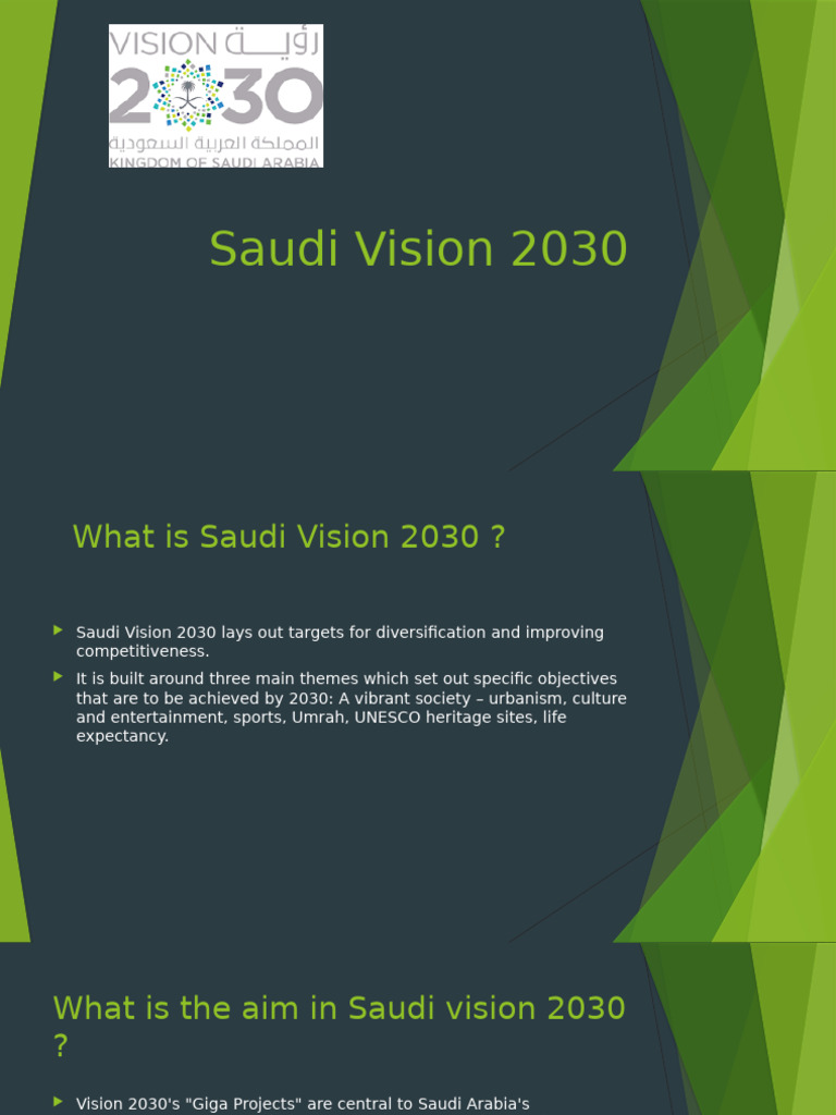 Saudi Vision 2030 Overview and Pillars | PDF | Social Science | Travel