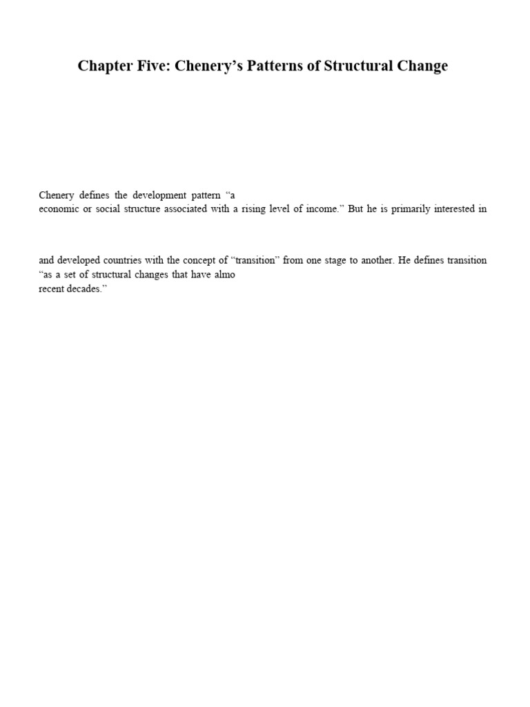 CHAPTER 05 CHENERY'S PATTERNS OF STRUCTURAL CHANGE PDF by Alain Claude ...