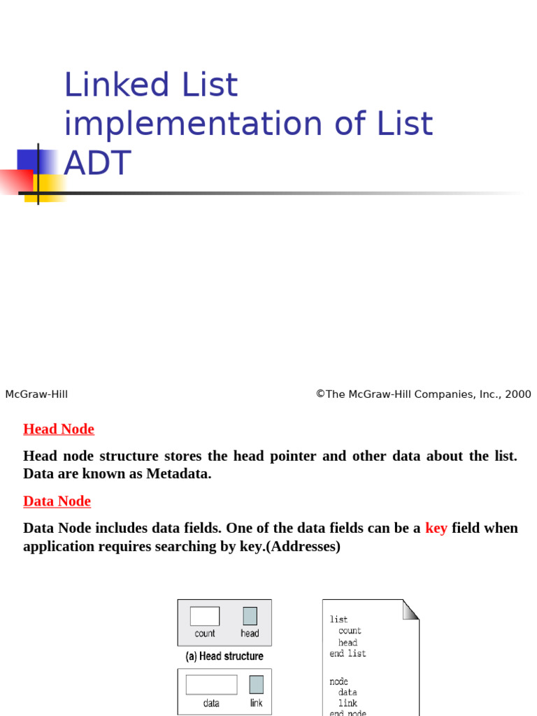 Linked List Implementatio of List ADT | PDF | Pointer (Computer ...