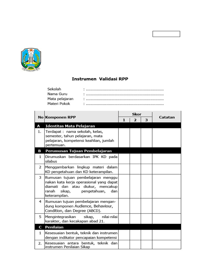 Validasi RPP 2020 2021 | PDF