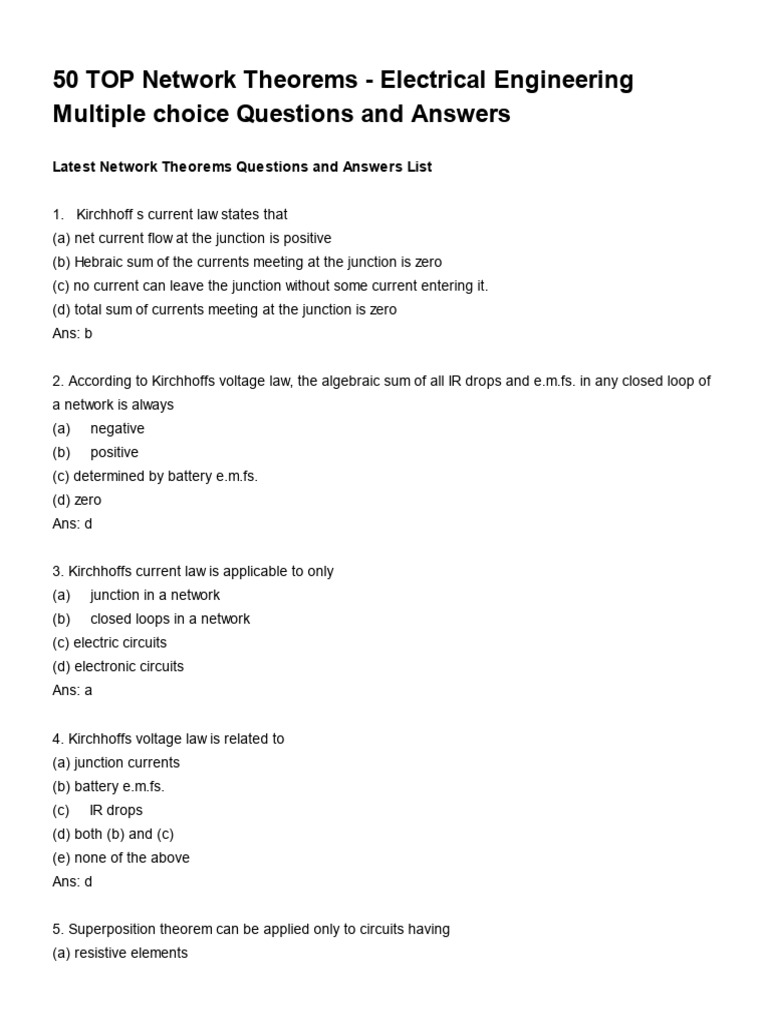 Network Theorems | PDF | Electrical Network | Passivity (Engineering)