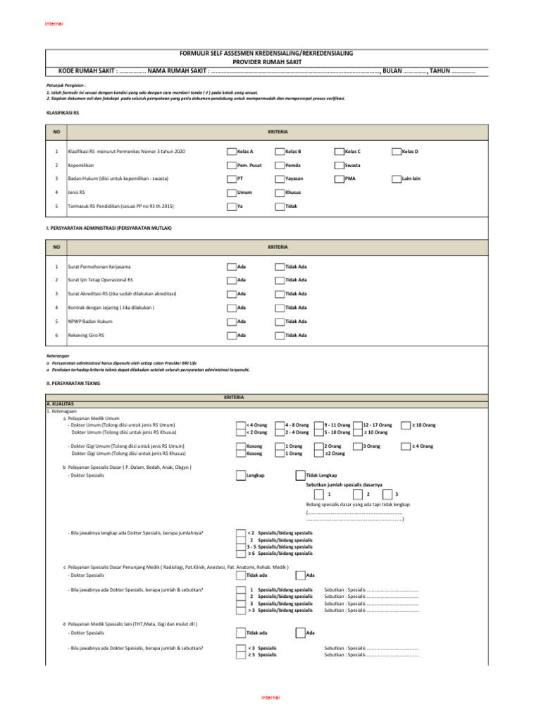 Lampiran Form Credentialing RS | PDF