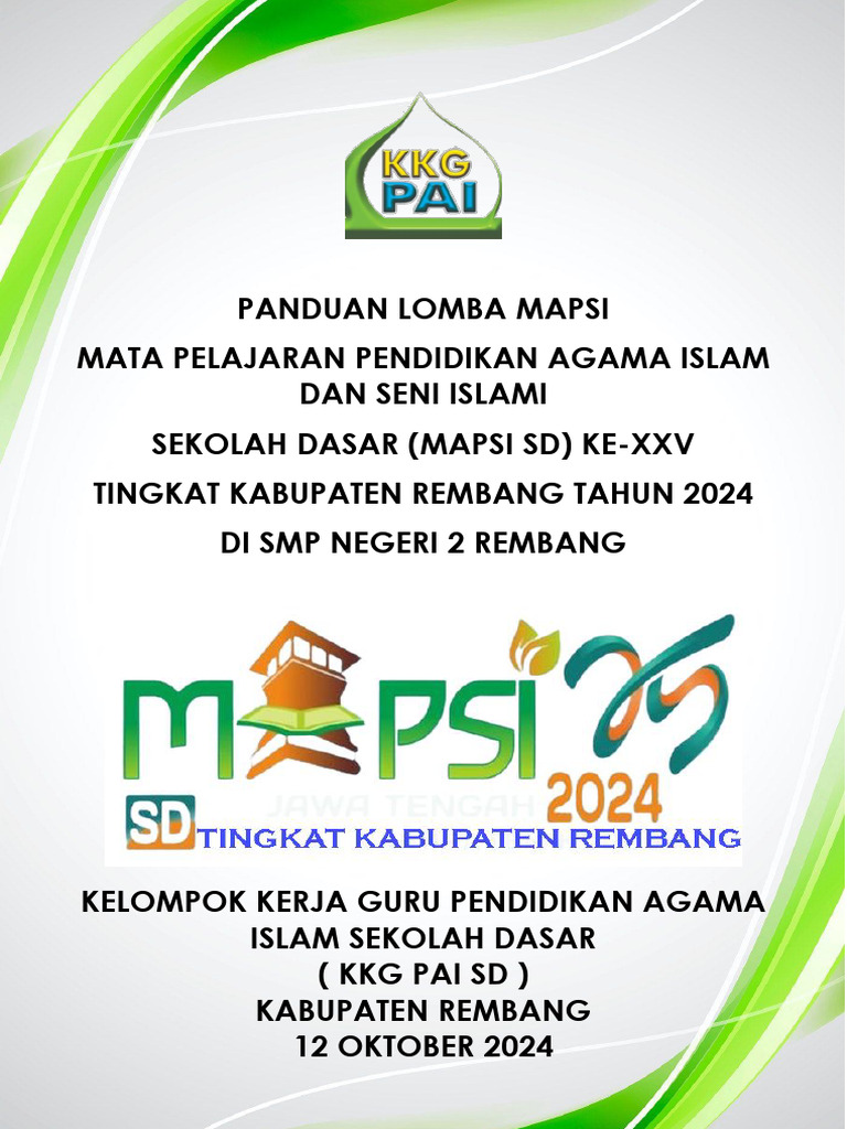 Juknis Mapsi SD Ke-Xxv TK Kabupaten Rembang Tahun 2024 | PDF | Karier & Perkembangan