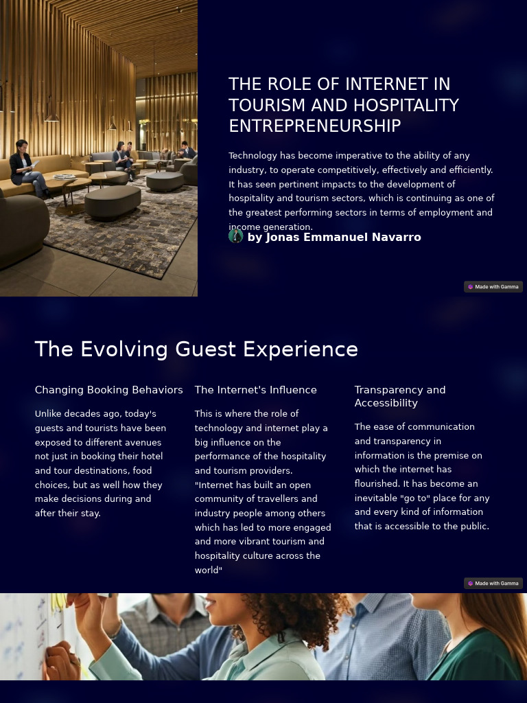The Role of Internet in Tourism and Hospitality Entrepreneurship 2 1 ...