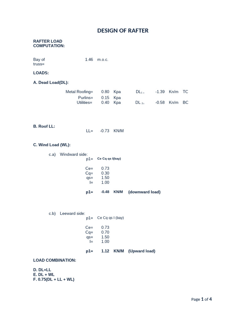 Design of Rafter | PDF