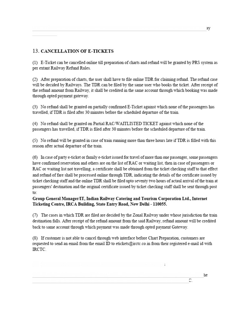 E-Tickets Cancellation Rules | PDF | Business | Finance & Money Management