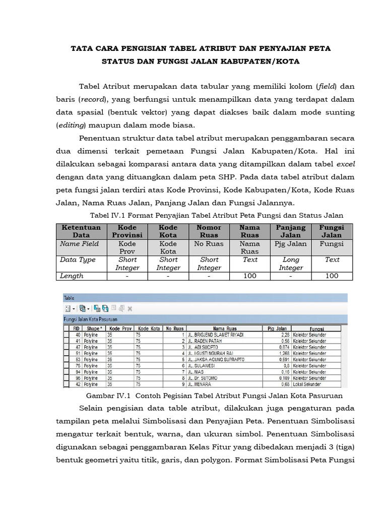 Tata Cara Pengisian Tabel Atribut Dan Penyajian Peta | PDF