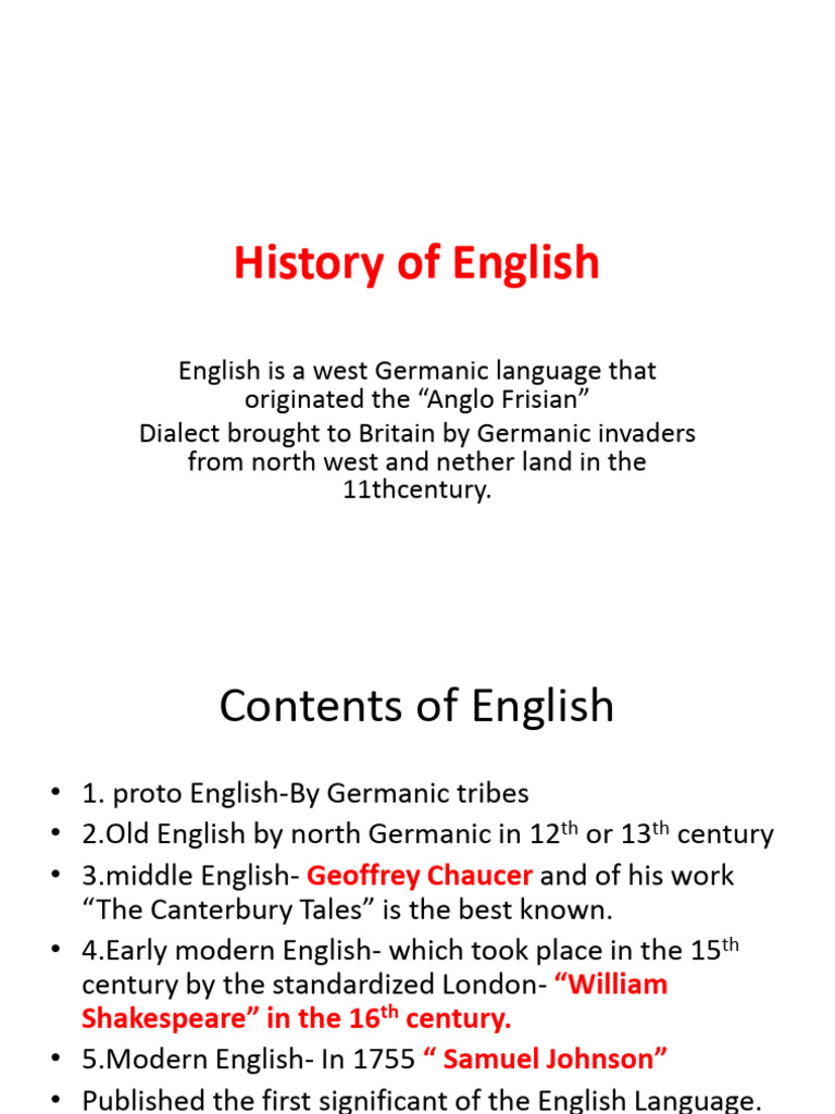 History of English | PDF | English Language | Sentence (Linguistics)