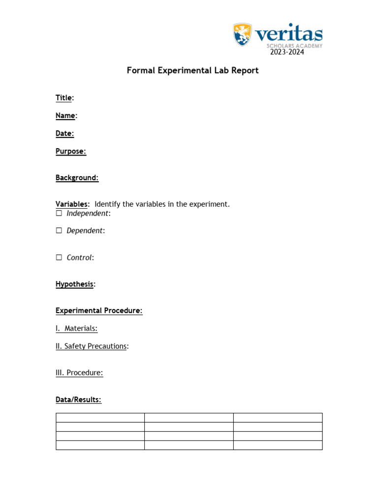 Formal Exp Template With Checklist | PDF | Experiment | Cognitive Science